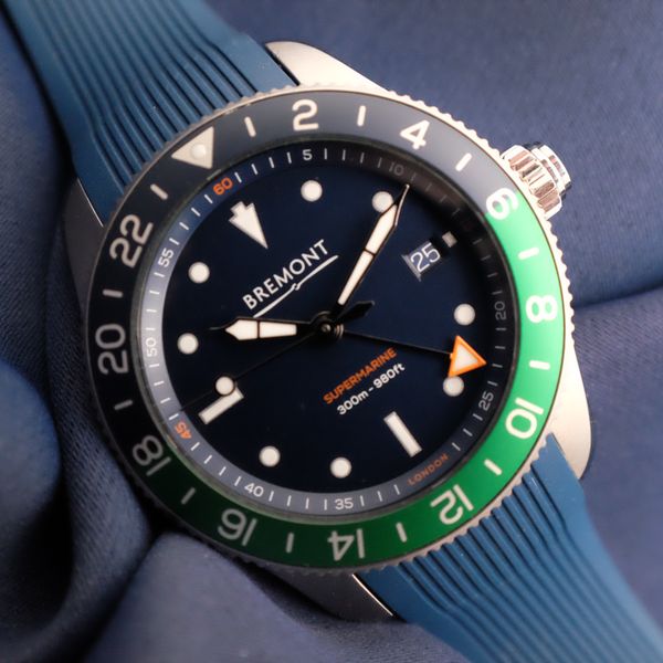 FS: Bremont Supermarine GMT Blue/Green Bezel Blue Dial S302 41mm FULL ...