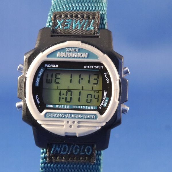Vintage Timex Marathon Digital watch. Original strap . New Battery ...