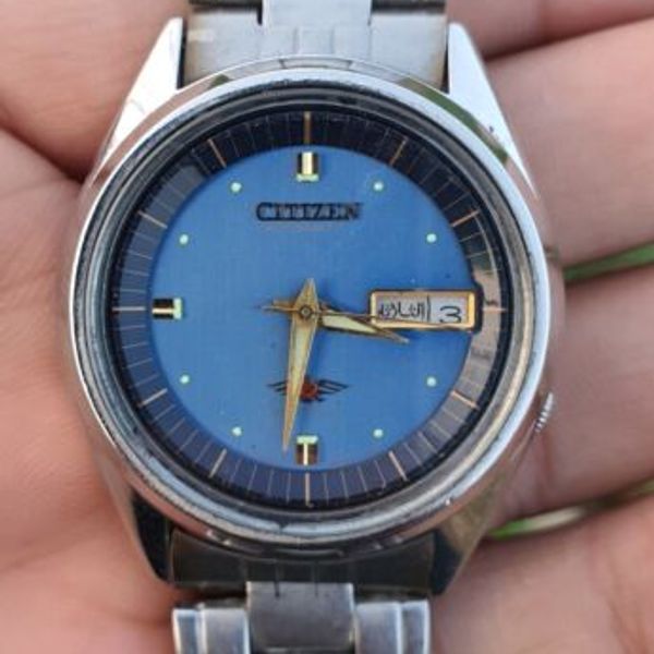 Vintage Citizen Automatic 21 Jewels Stainless Steel Blue Color Dial For ...