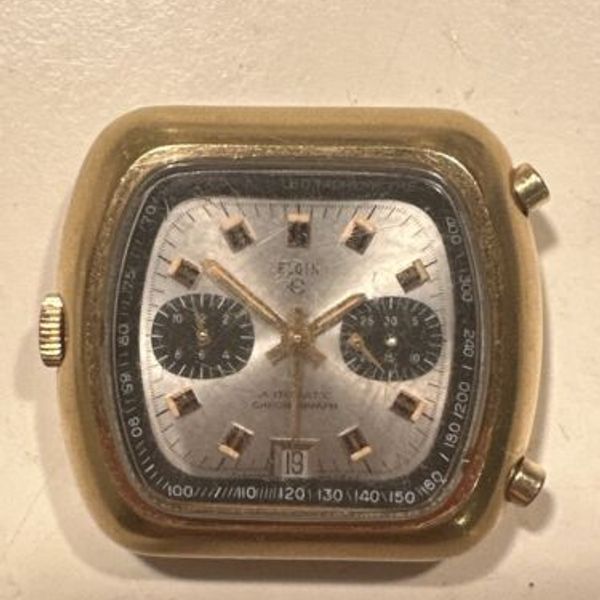 Rare Vintage Elgin 366 Automatic Chronograph Date Watch â Heuer Cal. 12 ...