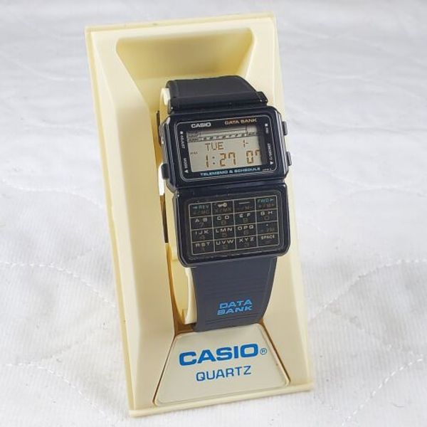 RARE VINTAGE CASIO DATA BANK DBC-60 CALCULATOR MEN'S WATCH NEW BATTERY ...