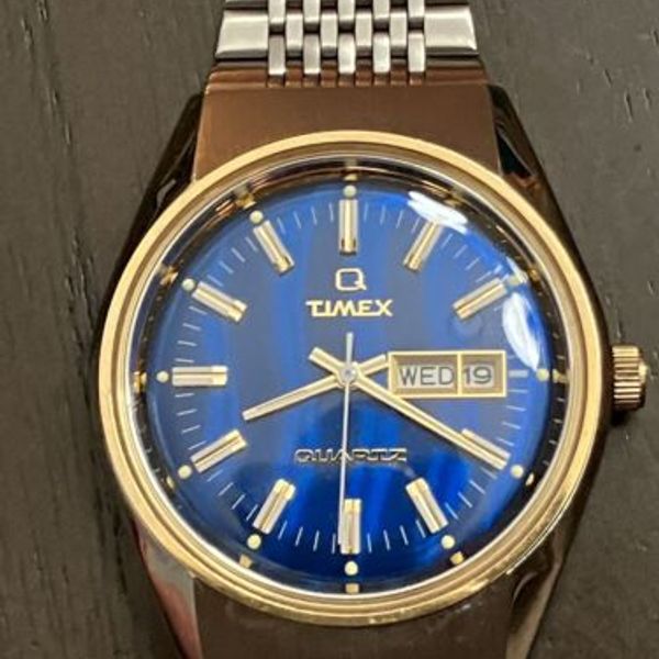 Timex Q Falcon Eye Reissue Stainless Steel Blue Men's Watch ...