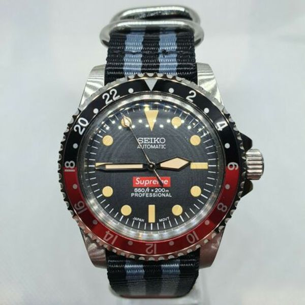SUBMARINER DIVERS CUSTOM WATCH MOD SEIKO NH35 RETRO SUPREME COKE DOMED ...