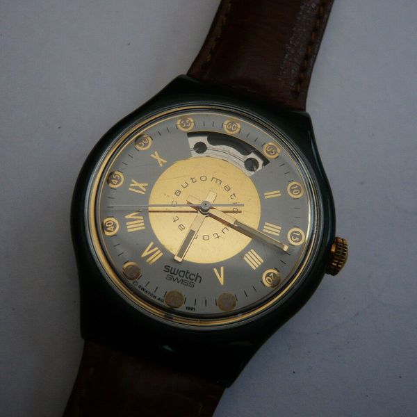 RARE VINTAGE SWATCH WATCH SWISS MADE 1991 AUTOMATIC ETA 2840 V8-E2A ...