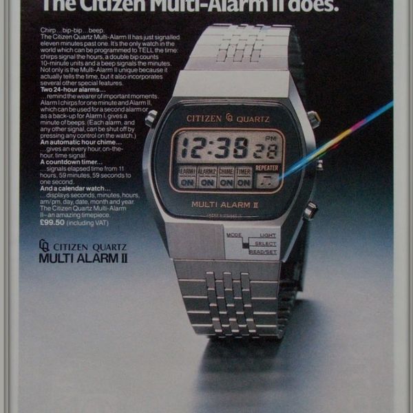 Mega Rare Vintage Citizen Digital Watch, Citizen Repeater Multi Alarm ...