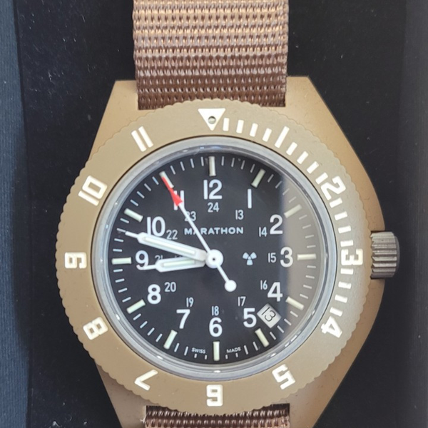 Marathon Watch Desert Tan Military Pilot's Navigator Date NEW ...