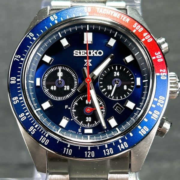 Seiko "Go Large" Speedtimer Pepsi SSC913 Solar Quartz Chronograph ...