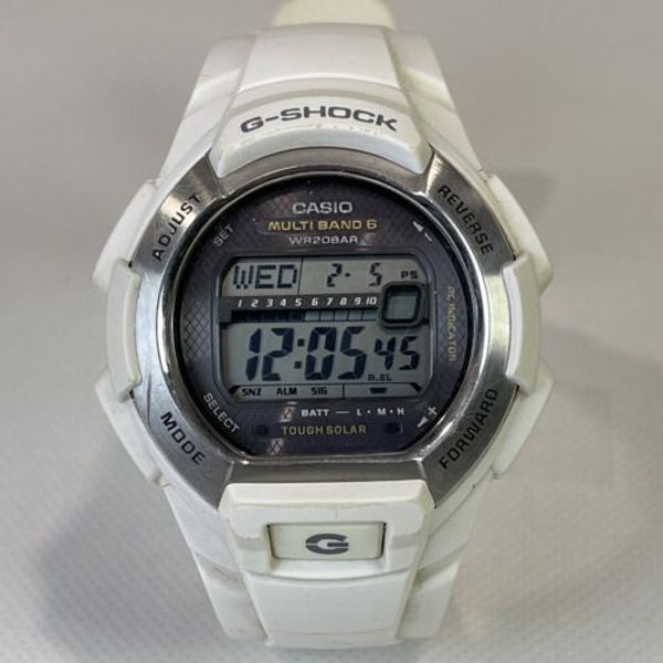 Casio G Shock Solar Multiband 6 Watch Model GW-M850 White Shock ...