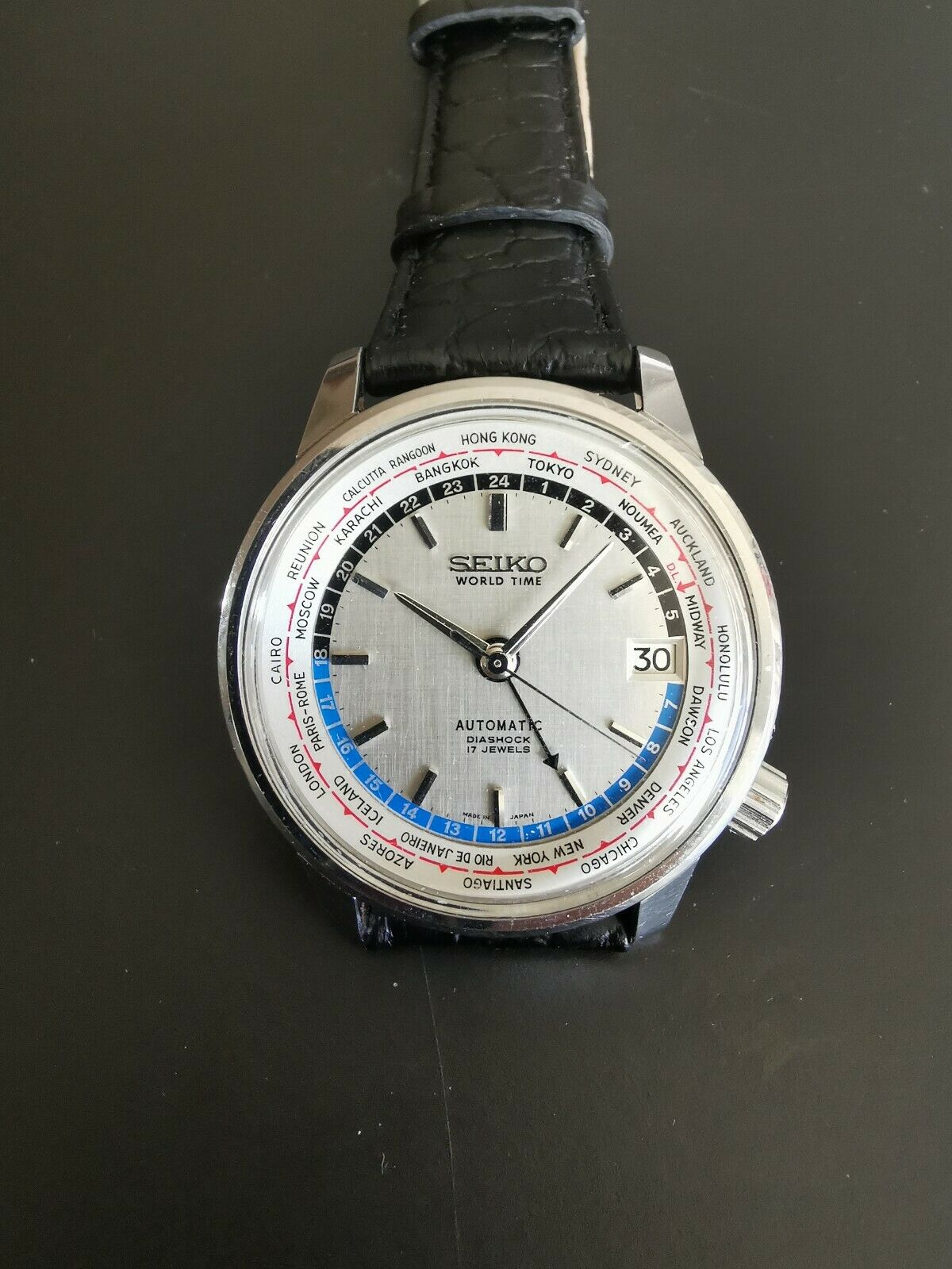 VINTAGE SEIKO WORLD TIME 1ST 6217-7000 TOKYO OLYMPIC AUTOMATIC MENS ...