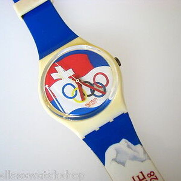 ST. MORITZ 1928! Colorful Swatch ATLANTA Olympic Watch-NOS ...