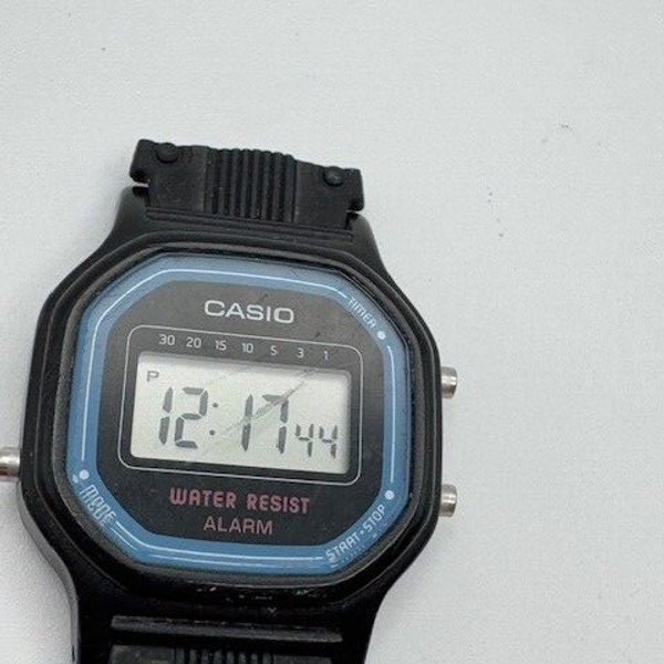 Vintage Casio LA-11W Timer Alarm Digital Black Quartz Watch New Battery ...