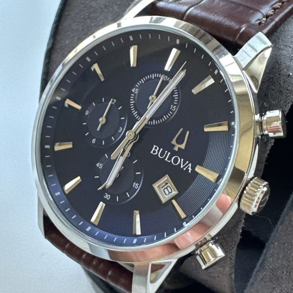 Bulova Men's Classic Quartz Chronograph Calendar Brown Leather Watch ...