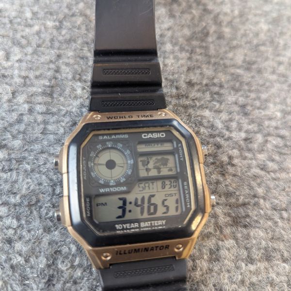 Casio AE1200WH-5AV, Chronograph Watch, Illuminator, 5 Alarms, 10 Year ...