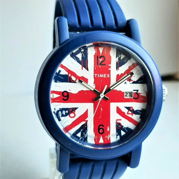Timex Union Jack, British Flag Quartz Indiglo Watch, Working order ...