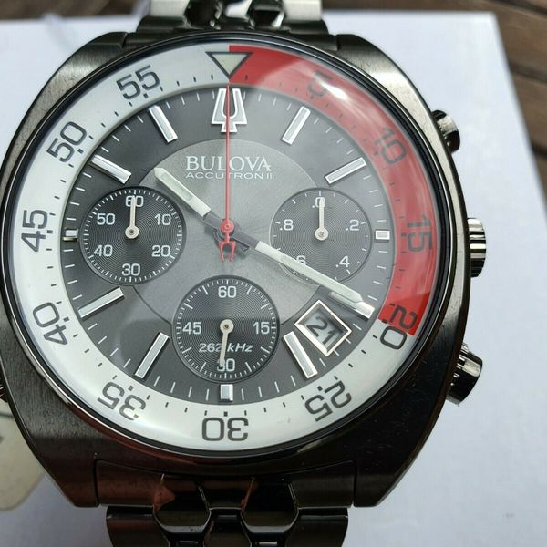 Bulova Accutron II Men's Snorkel Chronograph Bracelet Watch 98B253 UHF ...