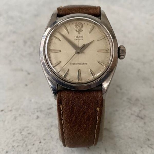 1959 Tudor Rolex Oyster Ref.7934 Big Rose Crosshair Dial Manual Wind ...