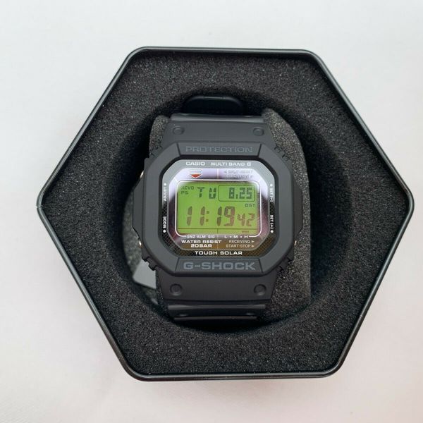 Casio G-SHOCK GW-M5610-1B Black Square - With Green Display Mod - GW ...