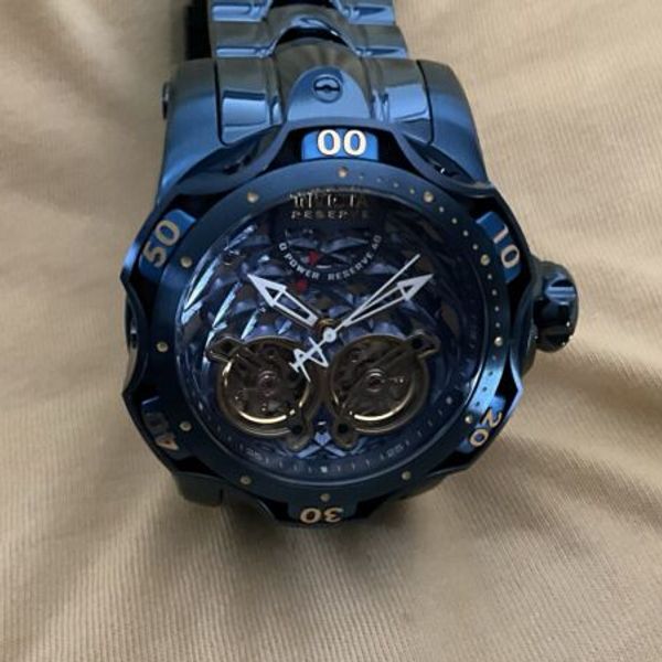 Invicta Reserve Blue Label Venom Double Open Heart Automatic Watch ...