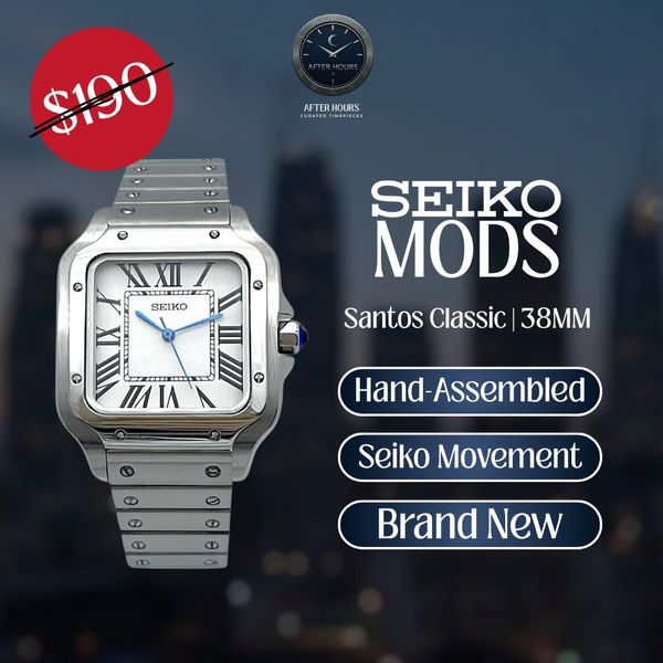 Seiko Mods Santos Classic 38MM Watch | Cartier Santos | Brand New ...