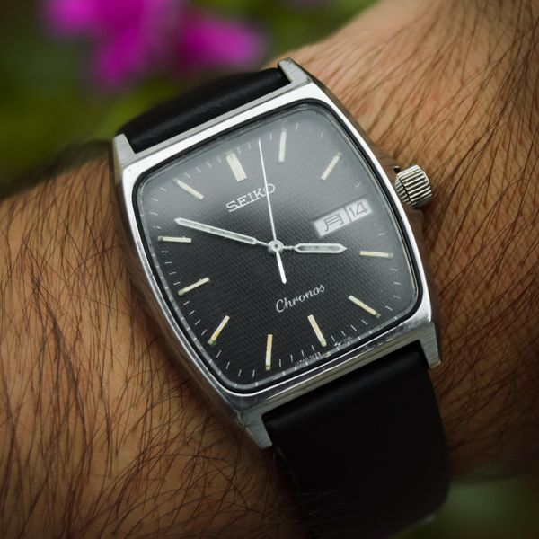 [wts] Vintage SEIKO Chronos (5H23-5110) Black Weave Dial 🖤 Tonneau ...