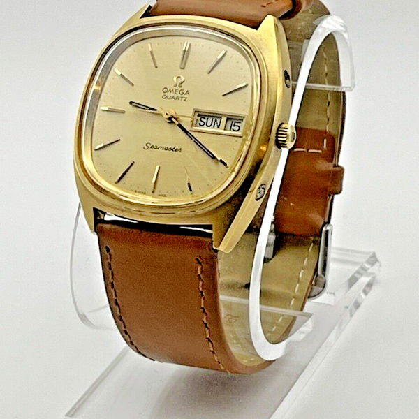 Vintage Omega Seamaster, Quartz, Day + Date, Gold Plated - 1975 ...