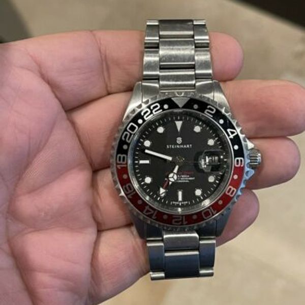 Steinhart Coke Dial GMT Ocean One Automatic Swiss ETA 2893 Dive Watch ...