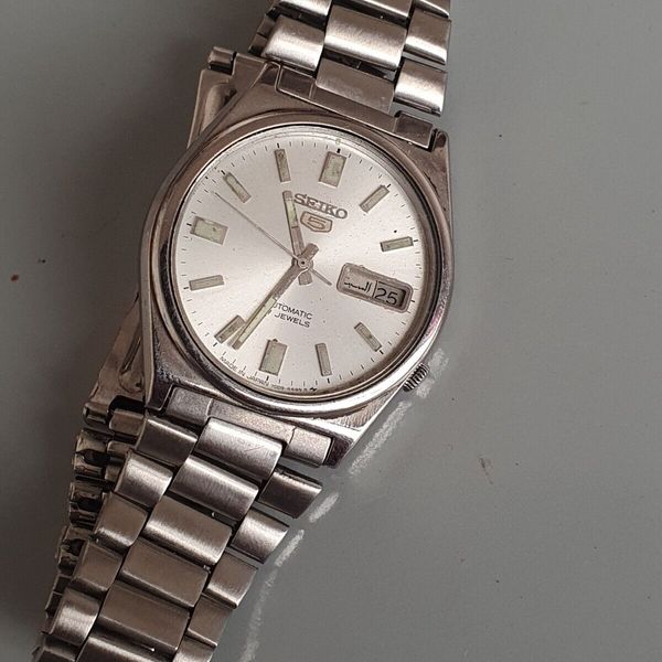 Vintage Seiko 5 Automatic 17 Jewels Stainless Steel white Dial watch For Men's | WatchCharts ...
