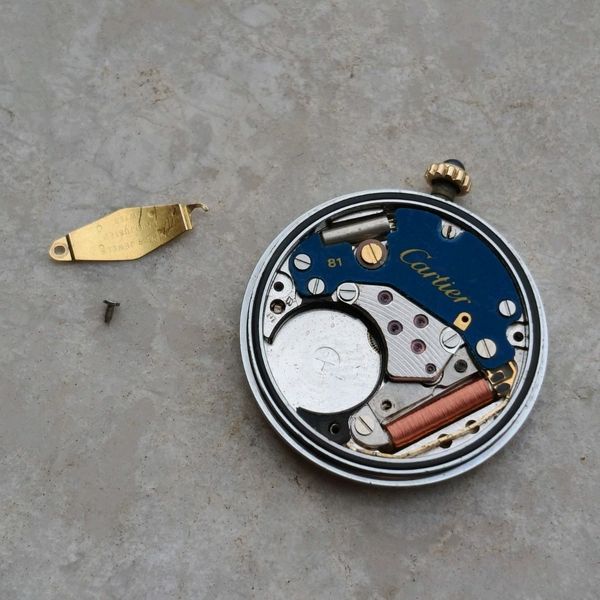 CARTIER QUARTZ CAL. 81 VINTAGE WATCH MOVEMENT + ORIGINAL DIAL & CROWN ...