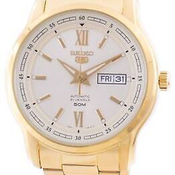 Seiko 5 Automatic Gold Tone Dial SNKP20 SNKP20K1 SNKP20K Men's Watch ...