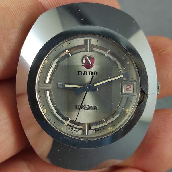 Rado Diastar watch with a CRACK on ceramic case front WORKING/FOR PARTS ...