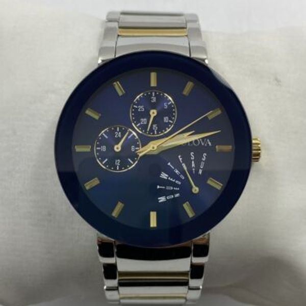 Bulova Modern Futuro Quartz Two Tone Stainless Steel Men's Watch 98C123 ...