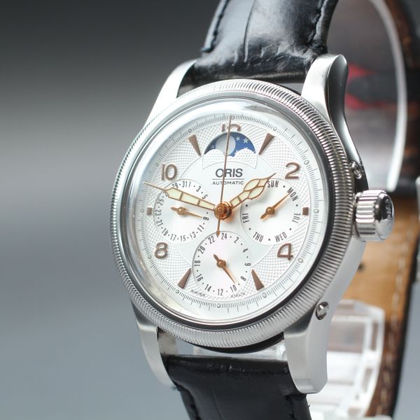 [Near MINT] ORIS 7566 Big Crown Moon Phase Automatic Men's Watch From ...