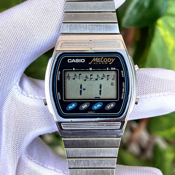 Vintage Casio M-15 Digital Melody Alarm Japan Made Men's Musical Watch ...