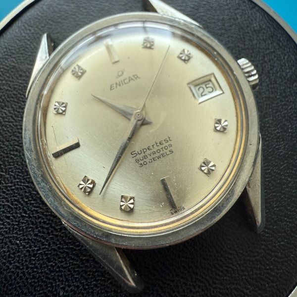 Vintage Enicar Supertest Rubyrotor Automatic 30 Jewel Watch Enicar 18mm ...