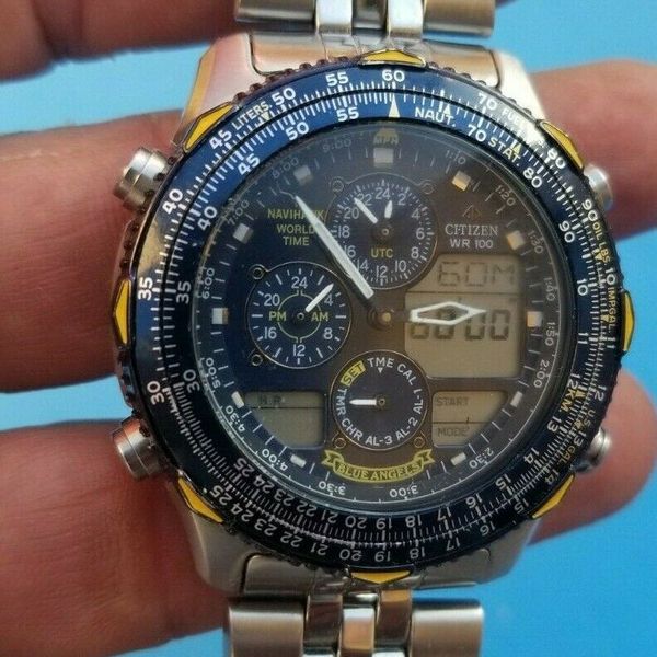 Citizen Blue Angels Navihawk World Time Chronograph Men’s Watch Mod ...