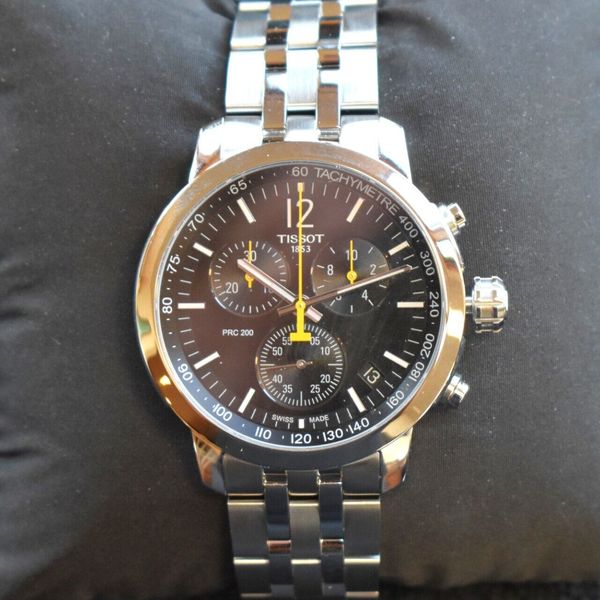 Brand New Tissot Men's PRC 200 Chronograph T114417, Black Dial, Stainless Steel | WatchCharts ...
