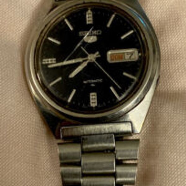 1984 Seiko 5 Dual Date Automatic Vintage Wristwatch 7009-8750 Blue ...