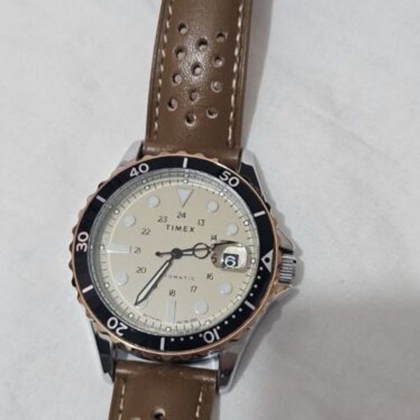 Timex Automatic Watch - Tan with box | WatchCharts Marketplace