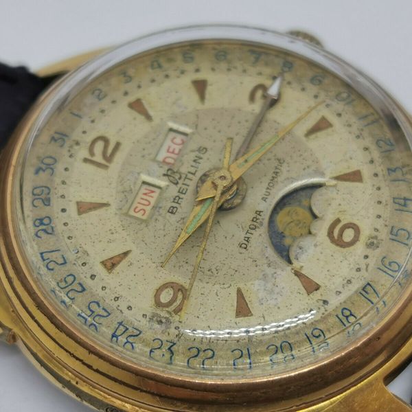 Vintage BREITLING Datora Automatic Moon-Phase Bidynator Cal Felsa 693 ...