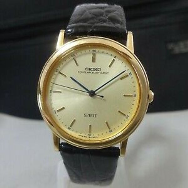 Vintage 1991 SEIKO Quartz watch [SPIRIT] 5S21-6000 Sweep second ...