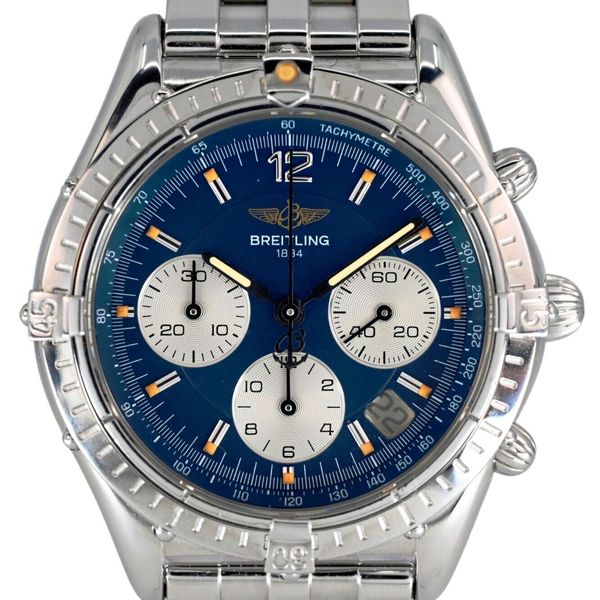 Vintage 37mm Breitling Chrono Cockpit SS Blue Dial Automatic Watch! Ref: A30012! | WatchCharts ...