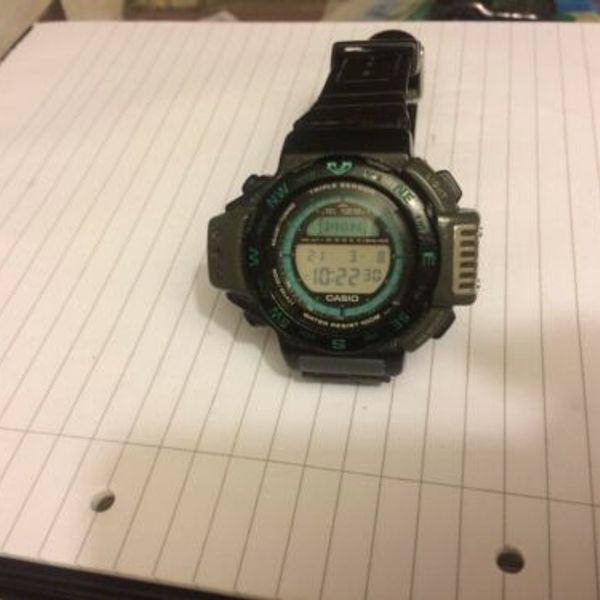 CASIO VINTAGE 100M MULTI FUNCTION L.C.D QUARTZ-ATC-1000-PLASTIC CASE-IN ...