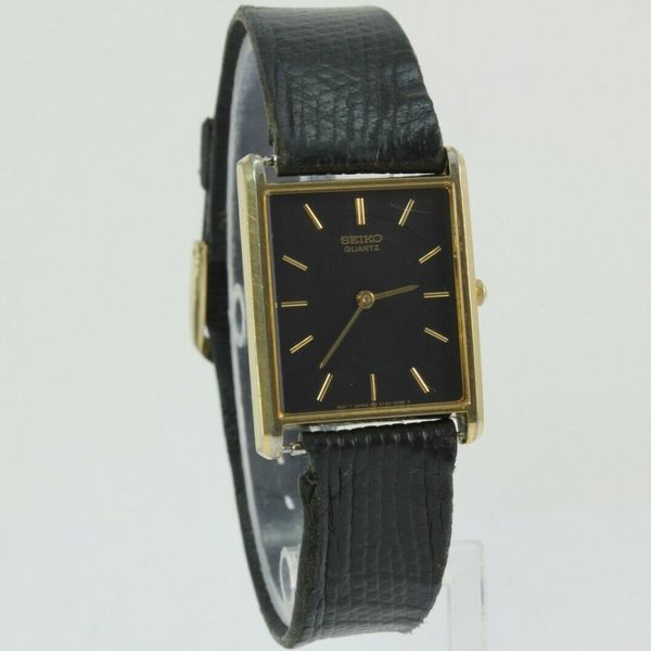 Vintage Seiko Men's Quartz Watch 5Y30-5069 Black Dial Gold Tone Case FS! | WatchCharts