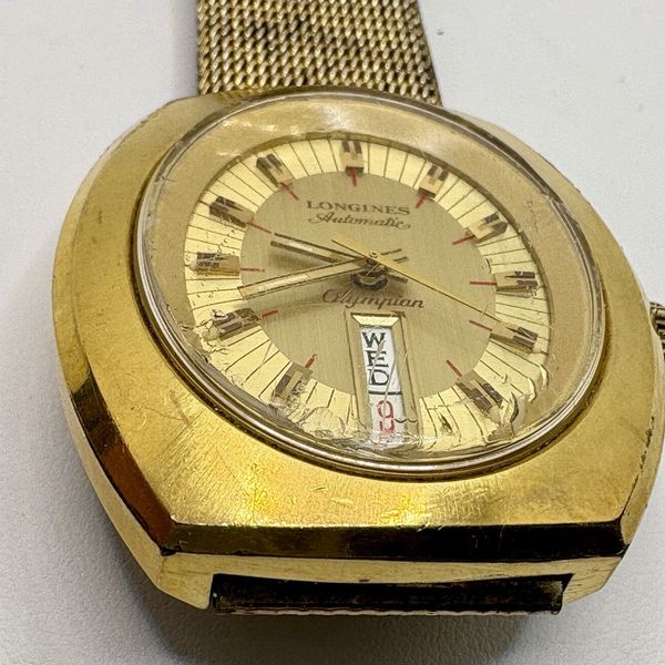 Vintage 1970s Longines Olympian Gold EP Day Date Automatic Men's Watch ...