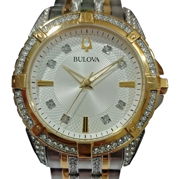 BULOVA MEN'S DIAMOND ACCENT TWO TONE WATCH PROTOTYPE SAMPLE JMB-76/ k-2 ...