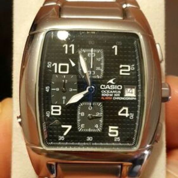 CASIO OCEANUS OC-502 Mens Chronograph Watch, Date, Alarm, Stainless steel 100 WR | WatchCharts ...