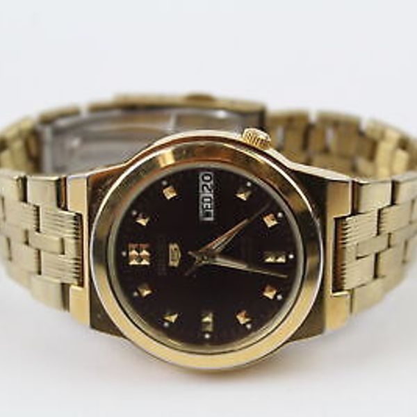 Mens Seiko 5 Gold Tone Watch Ref. 7S26-01R0 Automatic Requires Repair ...
