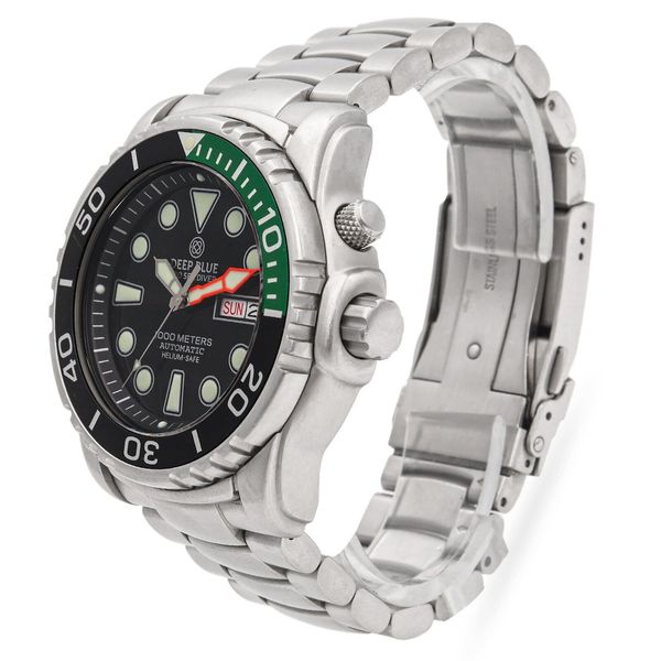 Deep Blue Pro Sea Diver Stainless Steel Men's Day Date Automatic Watch ...