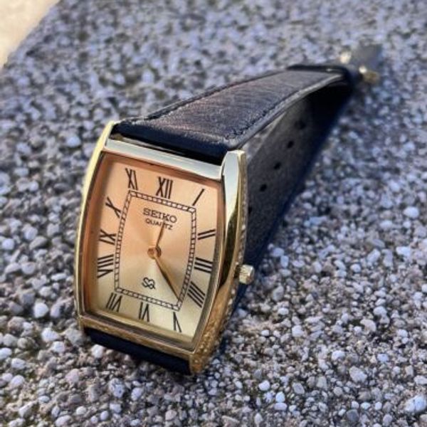 Vintage Seiko Tank Golden Roman Numeral Watch | WatchCharts Marketplace