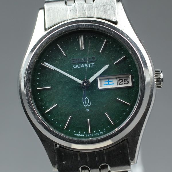Vintage 1977 Exc+4 Seiko Joyfull 7903-0030 QQM032 Green Dial Quartz ...